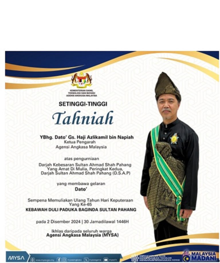 MALAYSIAN SPACE AGENCY (MYSA) – MOSTI