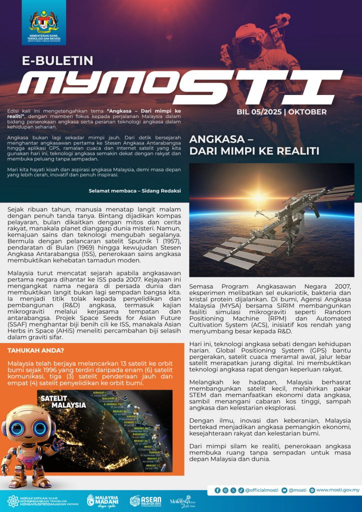 Agensi Angkasa Malaysia (MYSA) – MOSTI